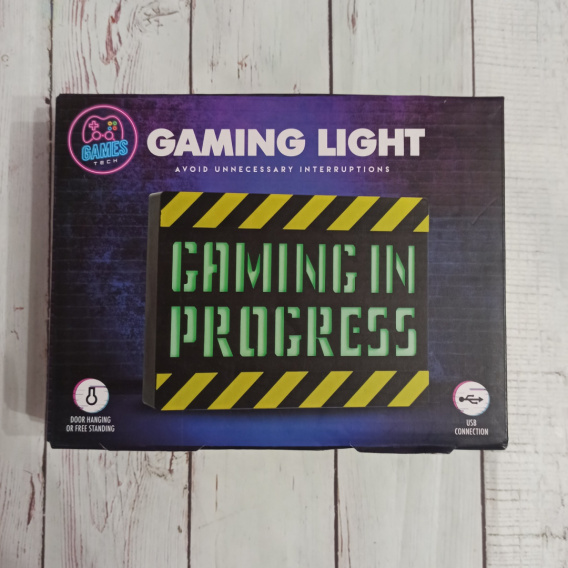 GAMING IN PROGRESS - świecąca tablica do postawienia lub powieszenia ...